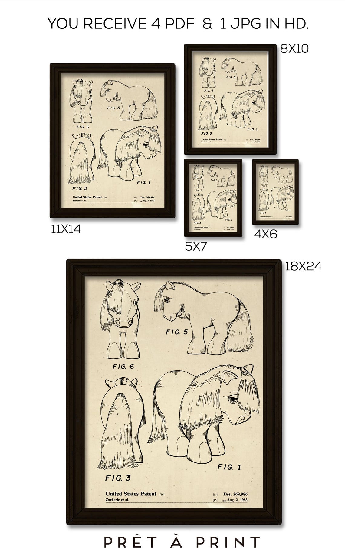 1983 My Little Pony Blueprint, My Little Pony Patent Print Designed for ...