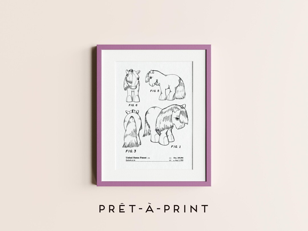 1983 My Little Pony Blueprint, Vintage My Little Pony Print Designed ...