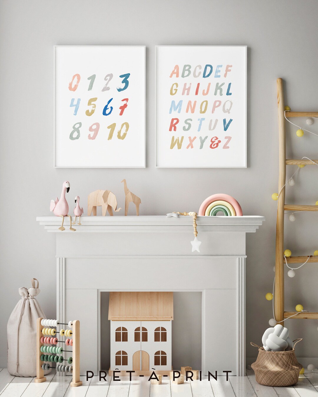 Colorful ABC & 123 Print Set: Educational Nursery Decor (digital File ...