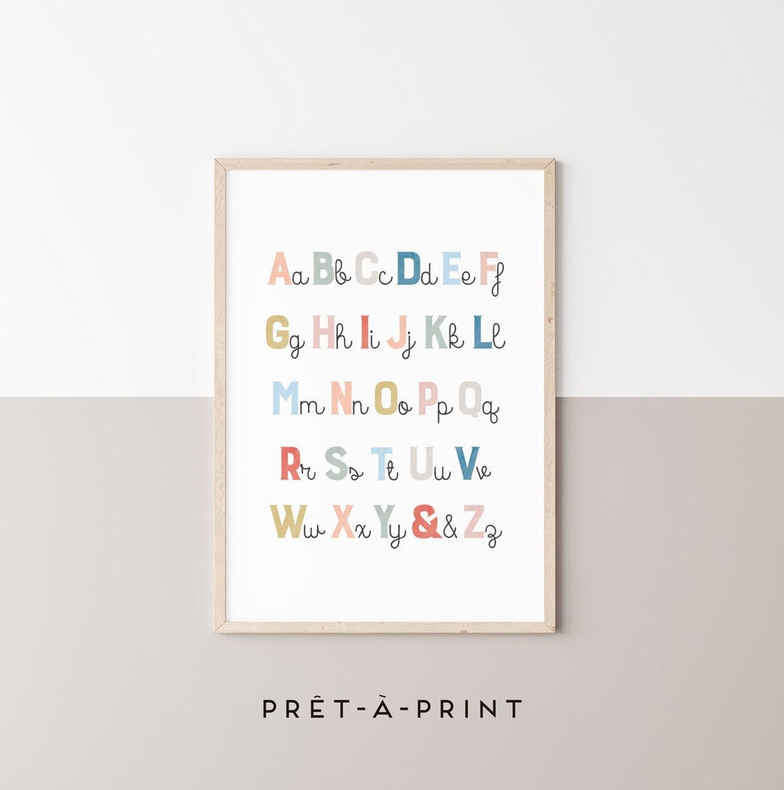 Rainbow Alphabet Poster, Shapes Print, Set of 2 Prints, Education ...