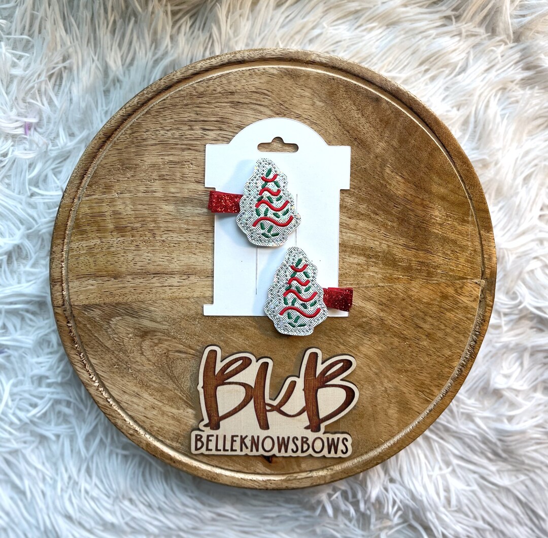 Christmas Hair Clips, Christmas Cakes Felties, Hair Clips, Christmas ...