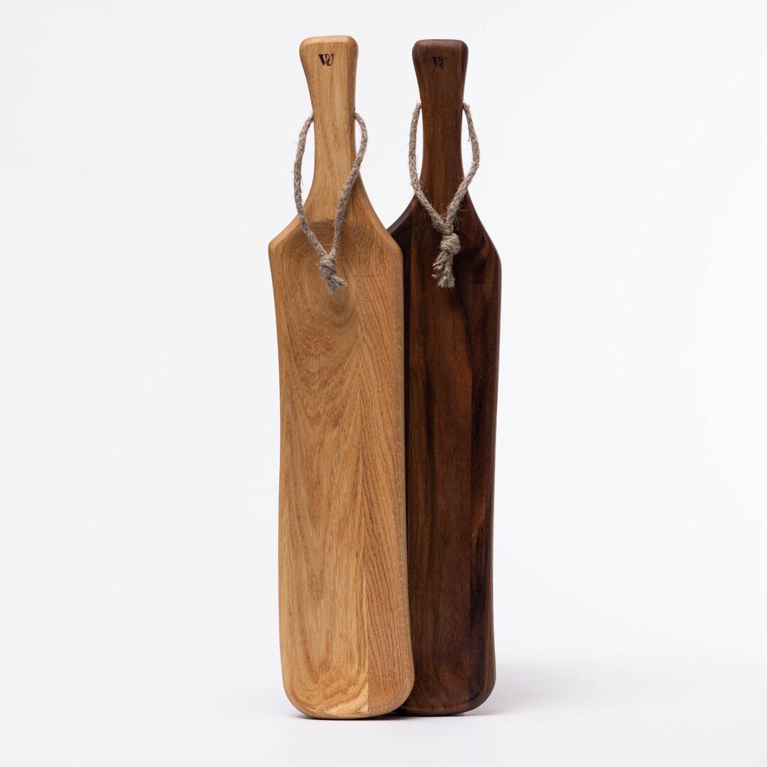 Handmade Oak & Walnut Serving Board: Rustic Kitchen Paddle - Etsy