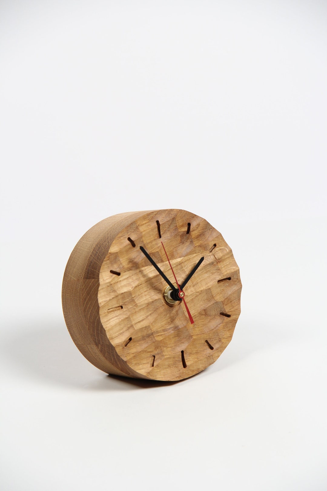 Sculpted Dunes Oak Wood Table Clock Nature-inspired Artistry - Etsy