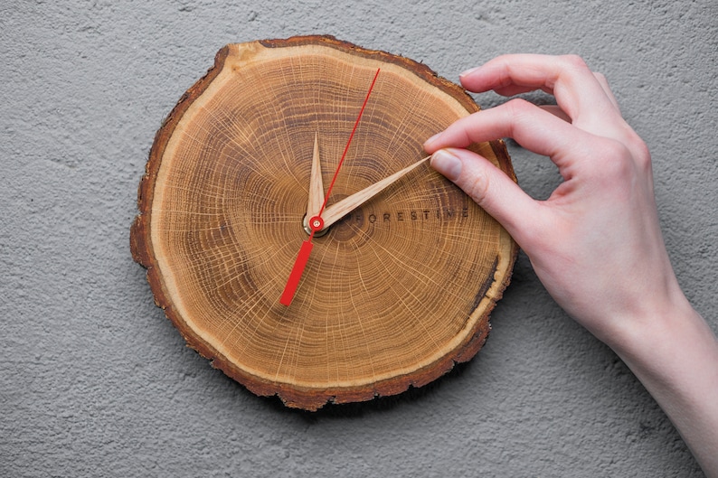 Wood Slice Clock, Farmhouse Clock, Rustic Wall Clock, Wooden Clock for ...