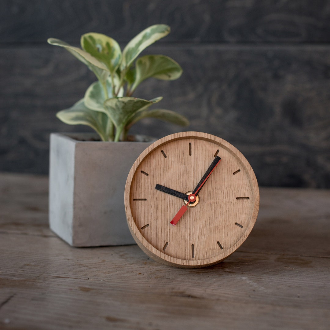 Desk Clock, Wood Clock, Table Clock, Wooden Clock, Desk Accessories ...