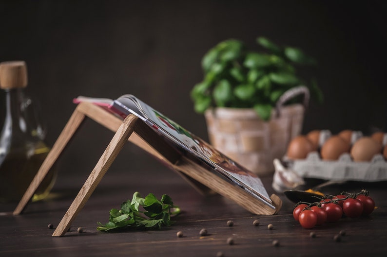 Cookbook Stand Recipe Book Stand Recipe Book Holder Wooden - Etsy