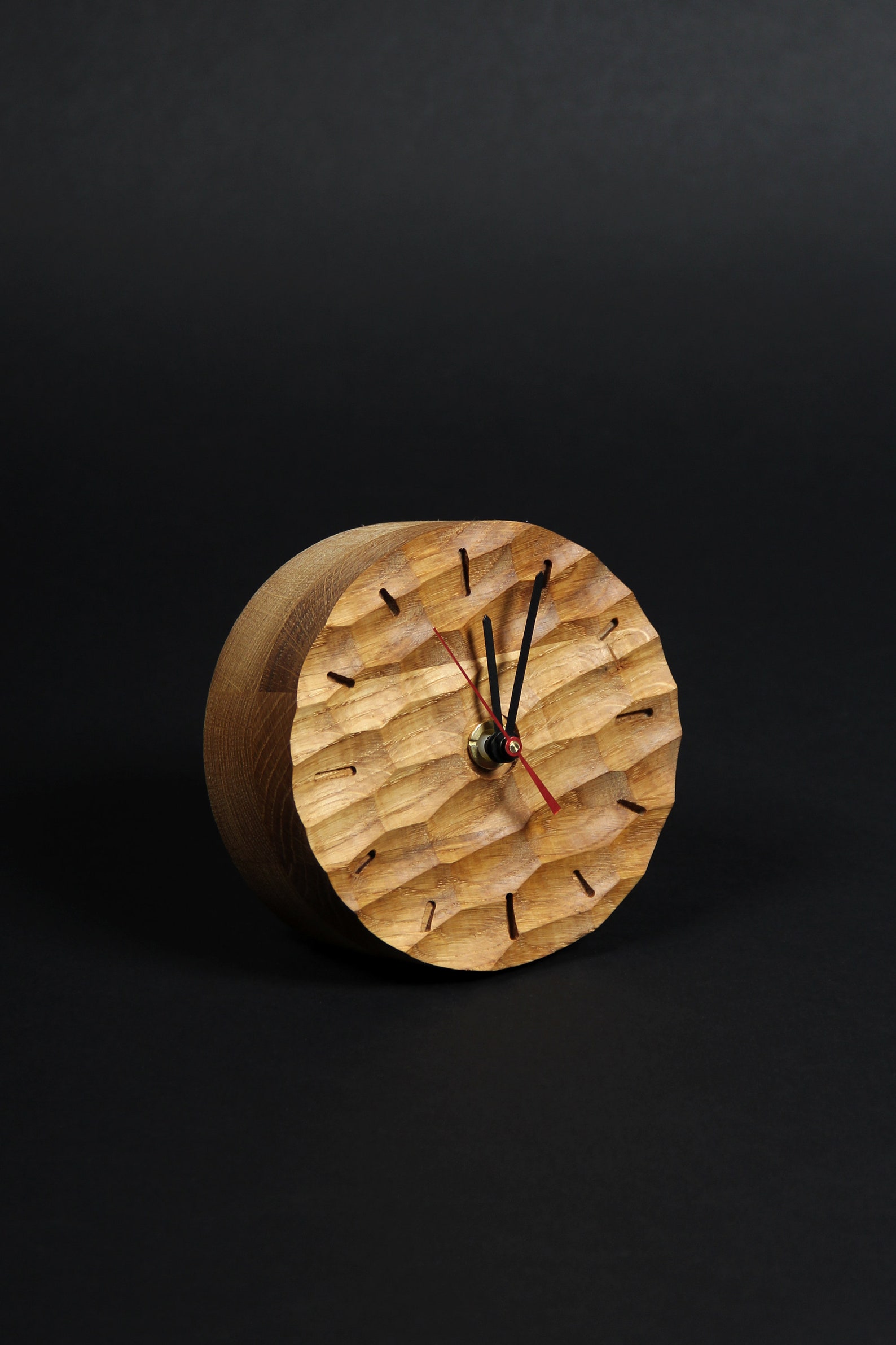 Sculpted Dunes Oak Wood Table Clock Nature-inspired Artistry - Etsy
