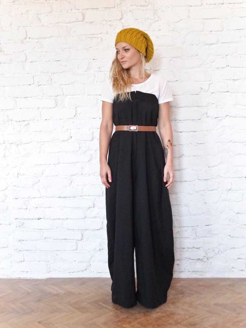 Glam Rock/japanese Punk/jumpsuit/steampunk/women Black Jumpsuit/plus ...