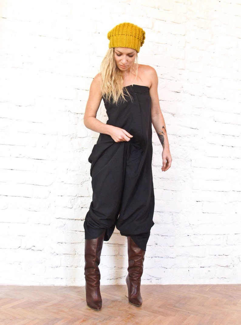 Glam Rock/japanese Punk/jumpsuit/steampunk/women Black Jumpsuit/plus ...