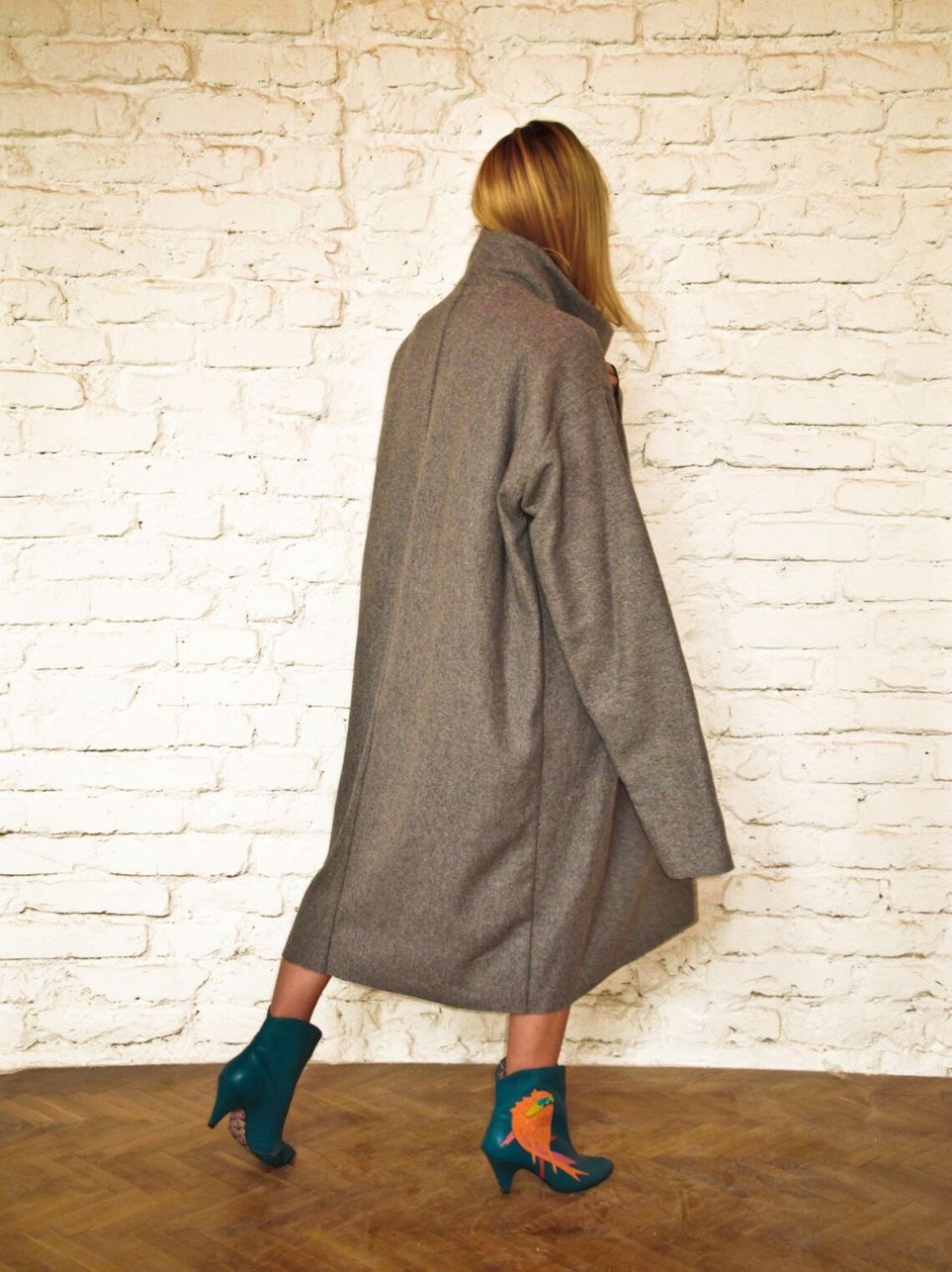 Long Wool Maxi Coat/light Grey Wool Coat/wool Coat Bulgaria/extra Long ...