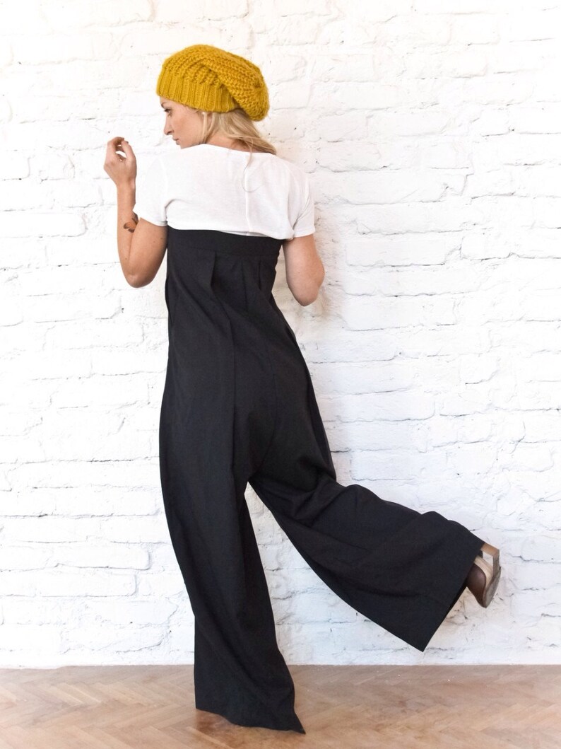 Glam Rock/japanese Punk/jumpsuit/steampunk/women Black Jumpsuit/plus ...