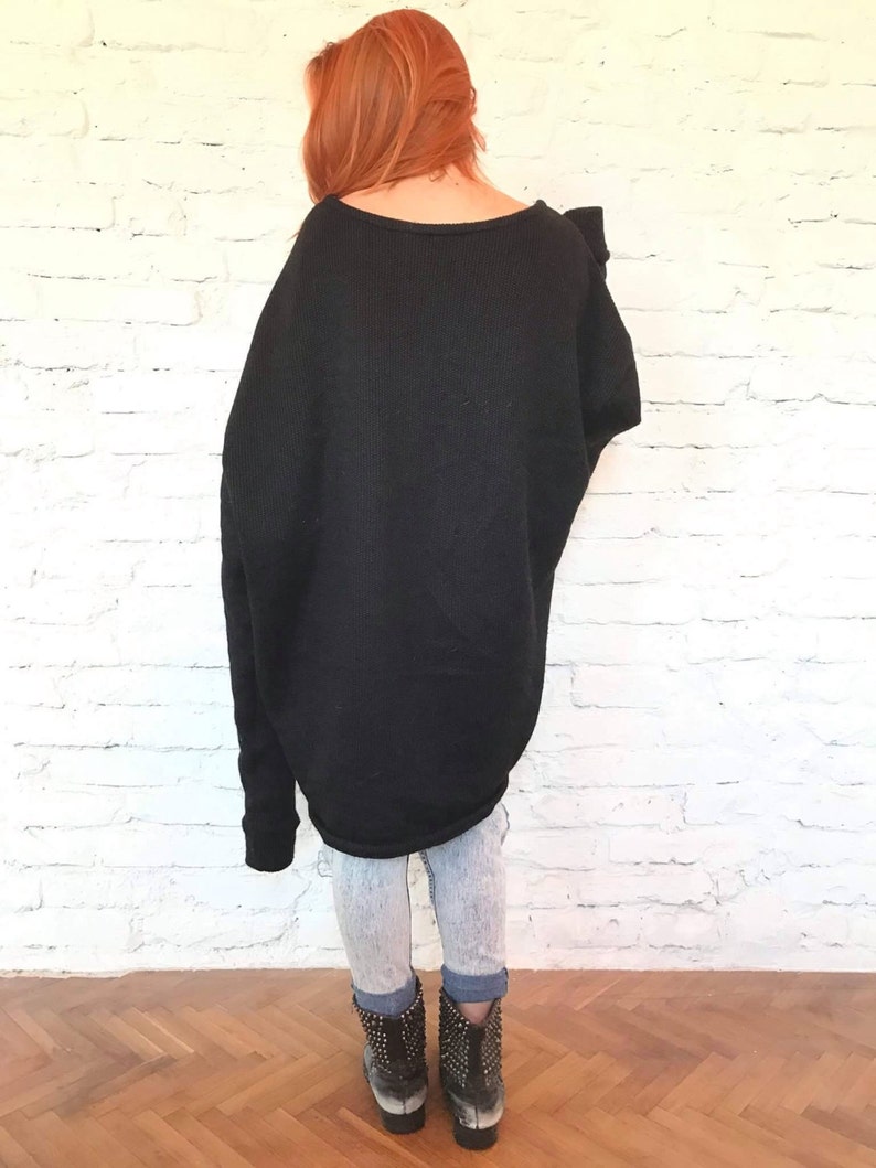 Plus Size Maxi Sweater Dress/slouchy Oversized Sweater/black Oversized ...