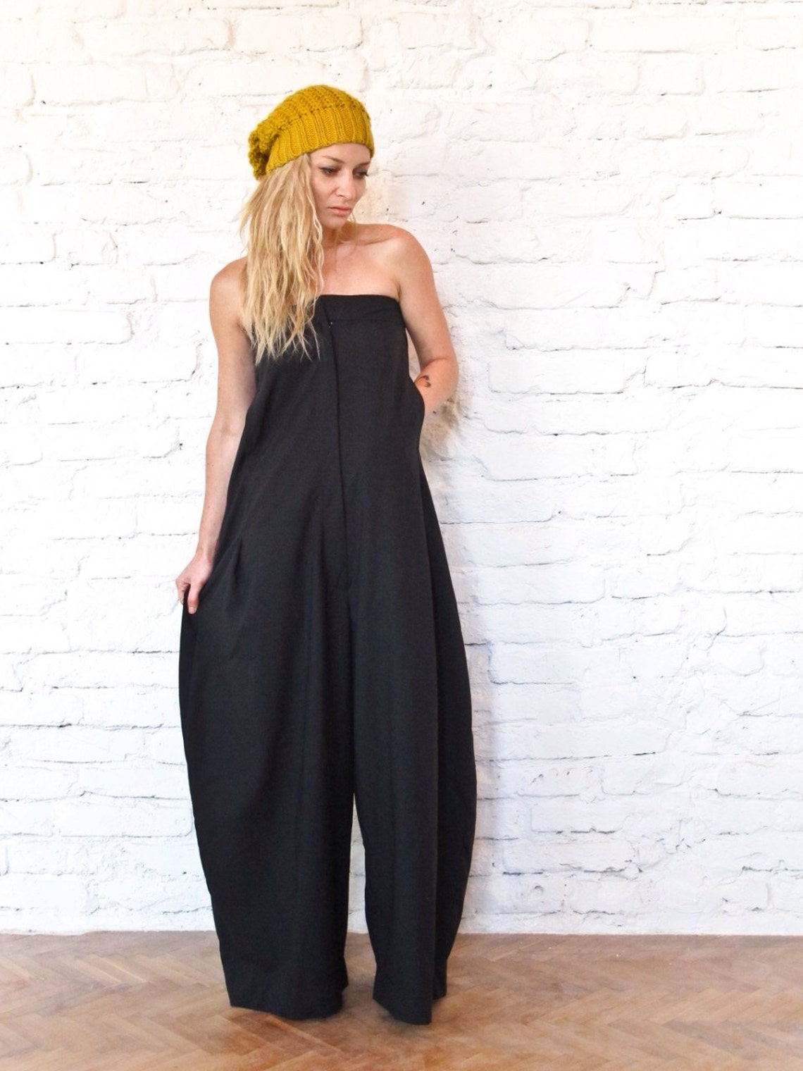 Glam Rock/japanese Punk/jumpsuit/steampunk/women Black Jumpsuit/plus ...