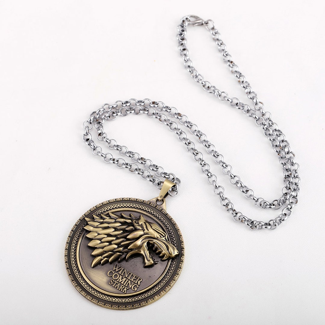 Game of Thrones Wolf Stark Pendant - Etsy