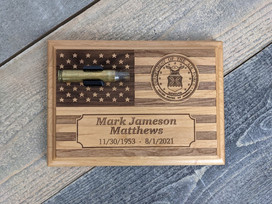 Veteran Memorial Plaque 5 X 7 Red Alder Wood - Holds Casing From ...