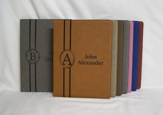 Personalized 9 x 12 Leatherette Notepad Portfolio Padfolio | Etsy