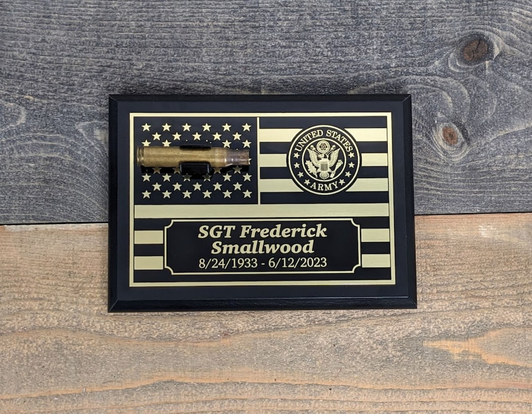 Military Funeral Memorial Plaque With Laser Engraved Metal Plate ...
