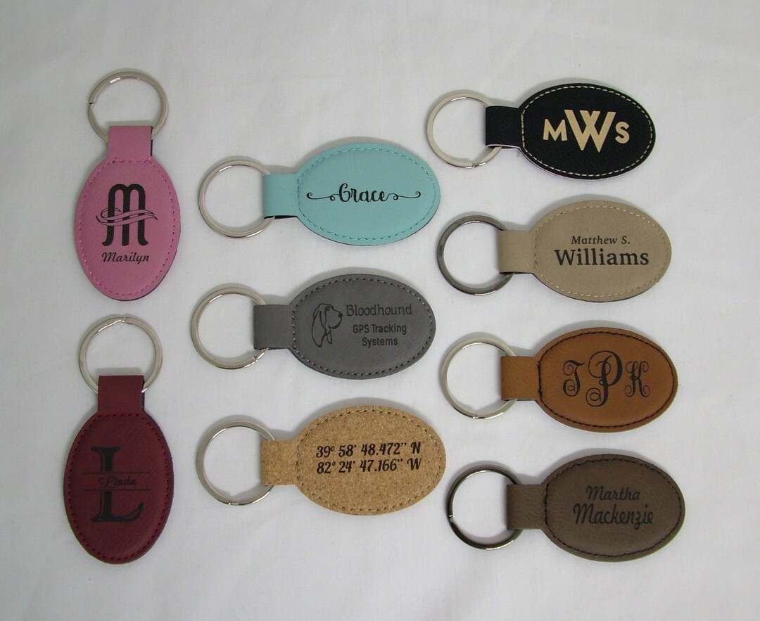 Personalized Leatherette/cork Keychain - Designs Available / Custom ...