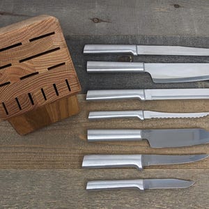 Rada Oak 7 Piece Knife Block Set - Personalized - Etsy