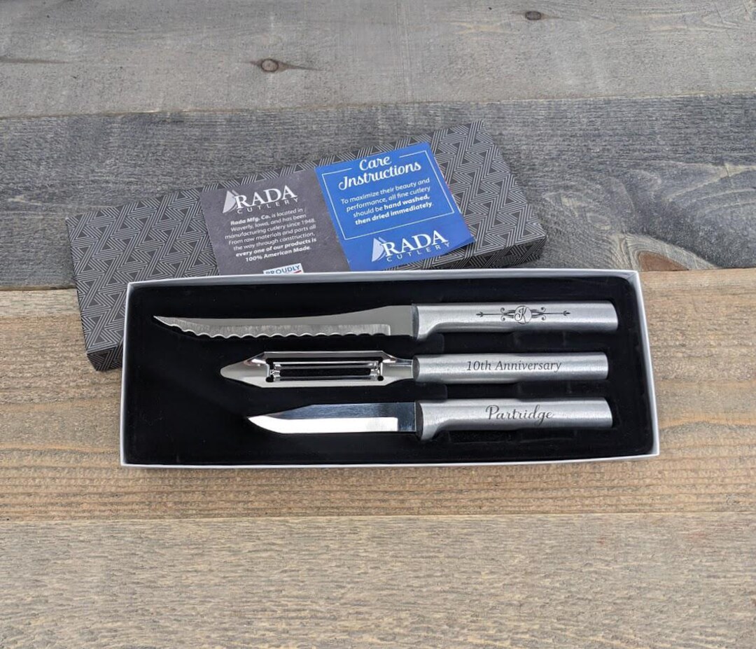 3 Piece Rada Knife Set - Personalized - Tomato, Peeler, Parer Knives - Etsy