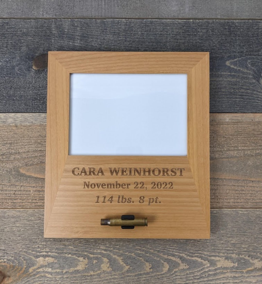 5x7 Red Alder Wood Personalized Hunting Frame - Holds Spent Casing - Etsy