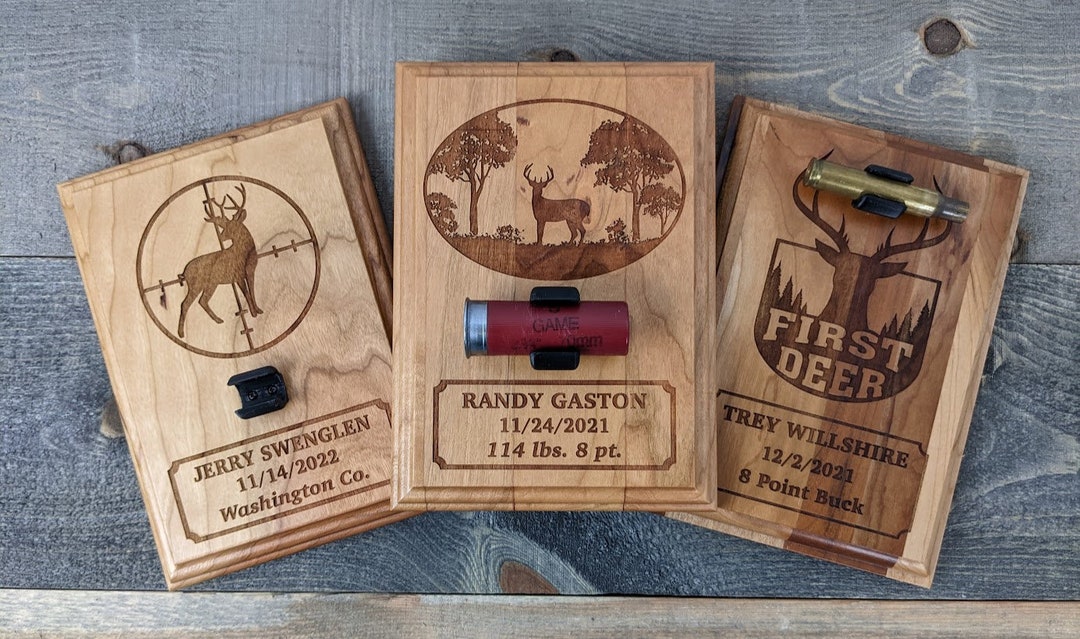 Deer Hunting Plaque - Holds Spent Casing - 5 X 7 Cherry Personalized - Etsy
