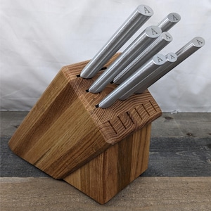 Rada Oak 7 Piece Knife Block Set Personalized - Etsy