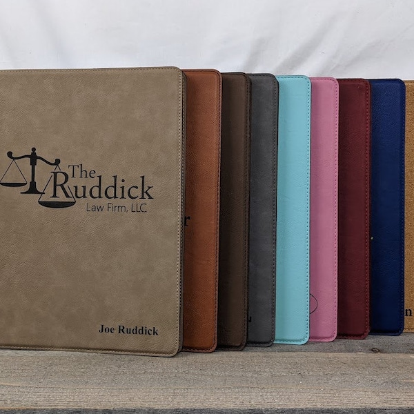 Personalized Leather Portfolio With Logo - Etsy