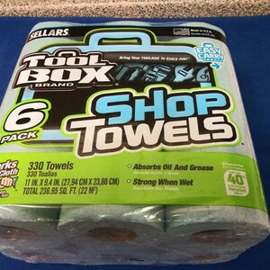 Tool Box Blue Shop Towels 6 Pack - Etsy