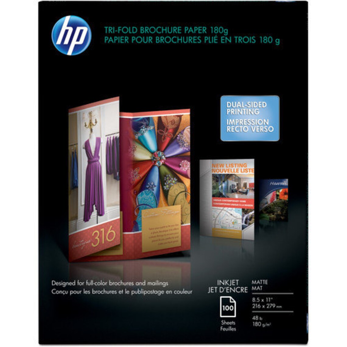 HP Q5443A Tri fold Brochure Paper Matte For Inkjet Etsy