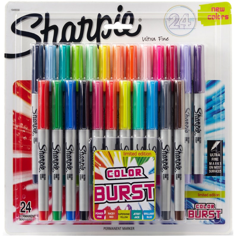 Sharpie Color Burst Ultra Fine Permanent Markers 24/pkg Assorted - Etsy