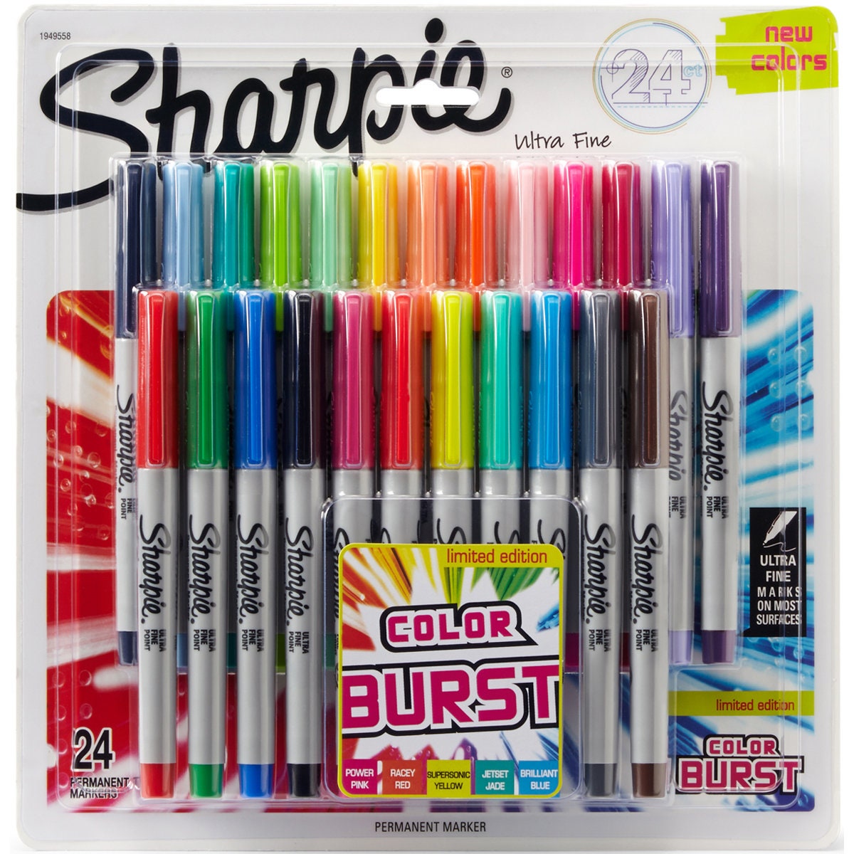 Sharpie Color Burst Ultra Fine Permanent Markers 24/pkg Assorted - Etsy