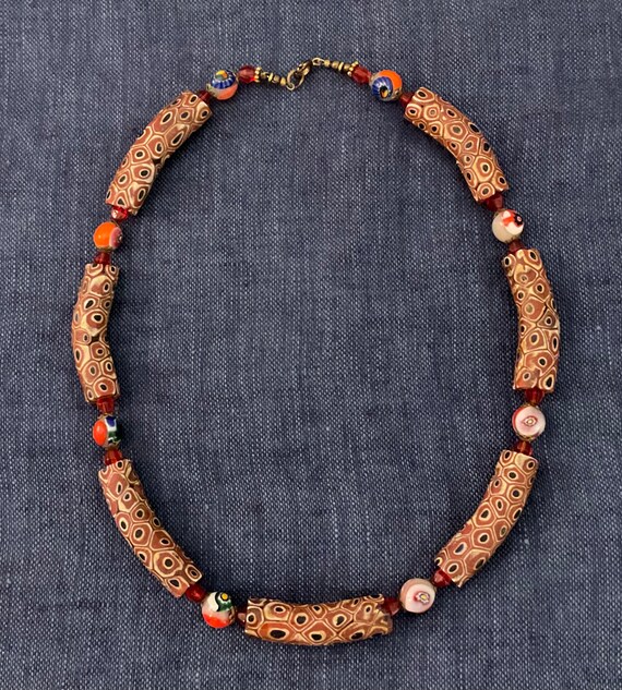 Antique Old African Venetian Chevron Glass Trade Bead… - Gem