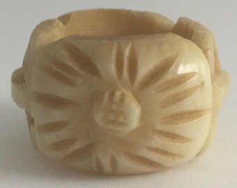 Carved Bone Ring - Etsy