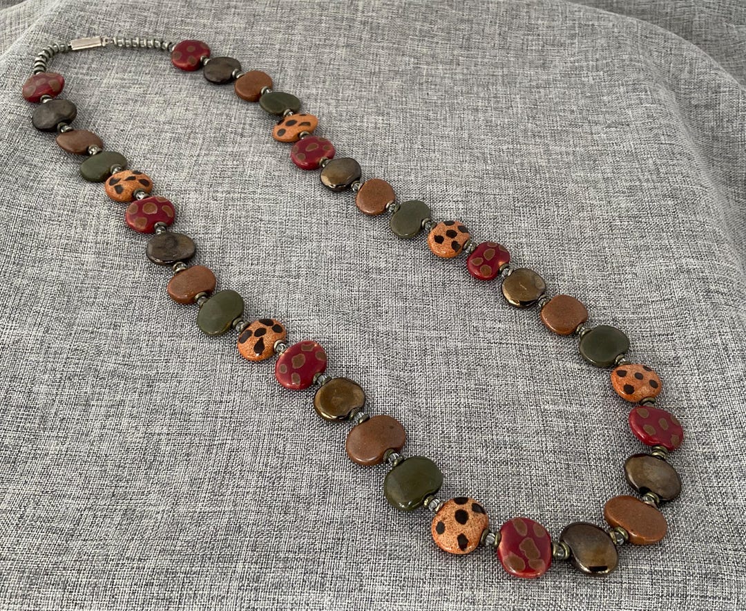 Vintage Kazuri Bead Necklace, African, Fair Trade, Kenya, Handmade ...