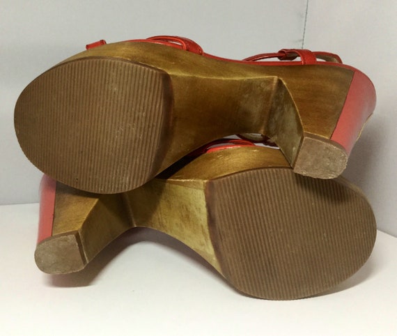 COACH Vintage Wooden Platforms, Leather Appliqué Flow… - Gem