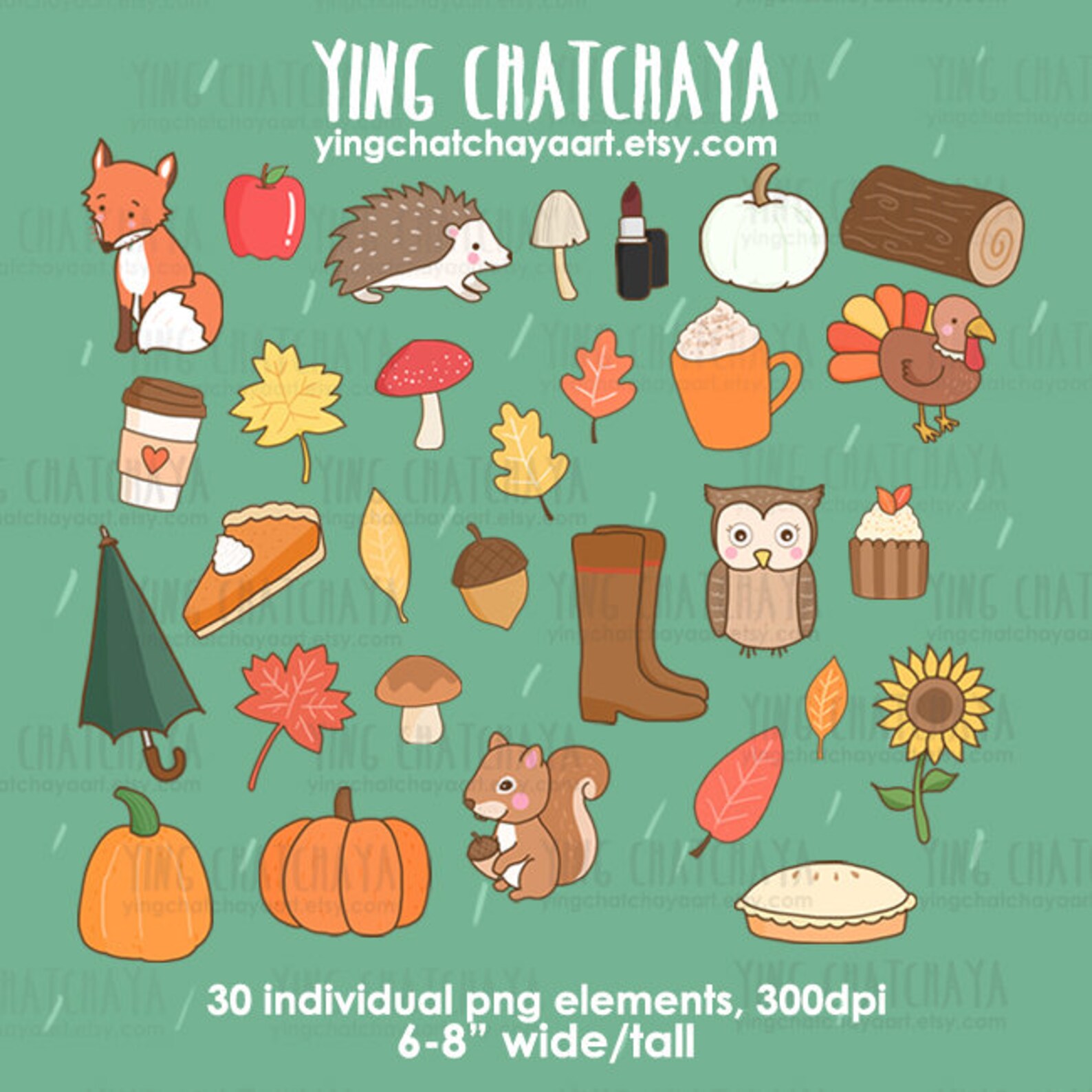 Hello Fall Clipart, Fall Clip Art, Autumn Clip Art, Hand Drawn Fall ...