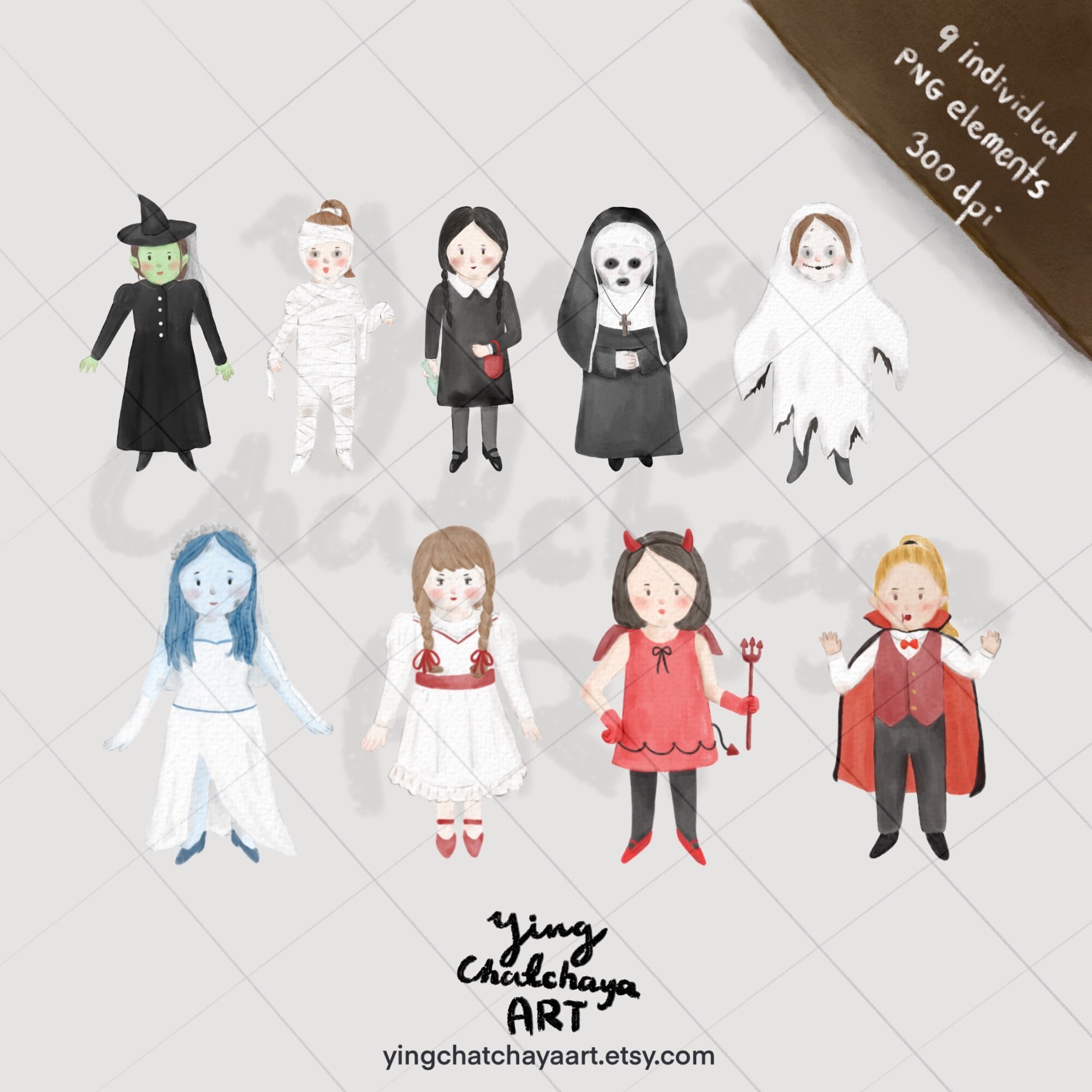 Halloween Characters Clipart Halloween Girls Clipart Girls - Etsy