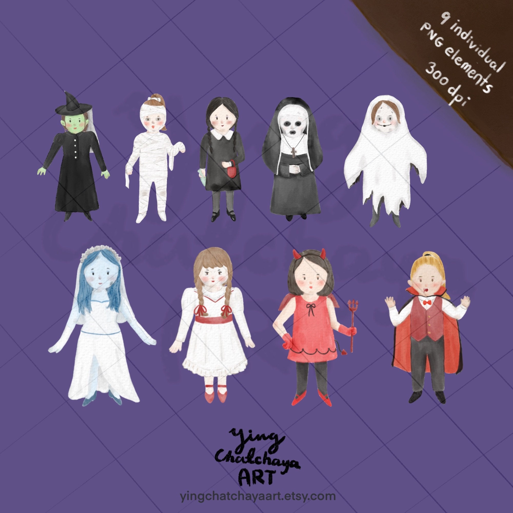 Halloween Characters Clipart Halloween Girls Clipart Girls - Etsy