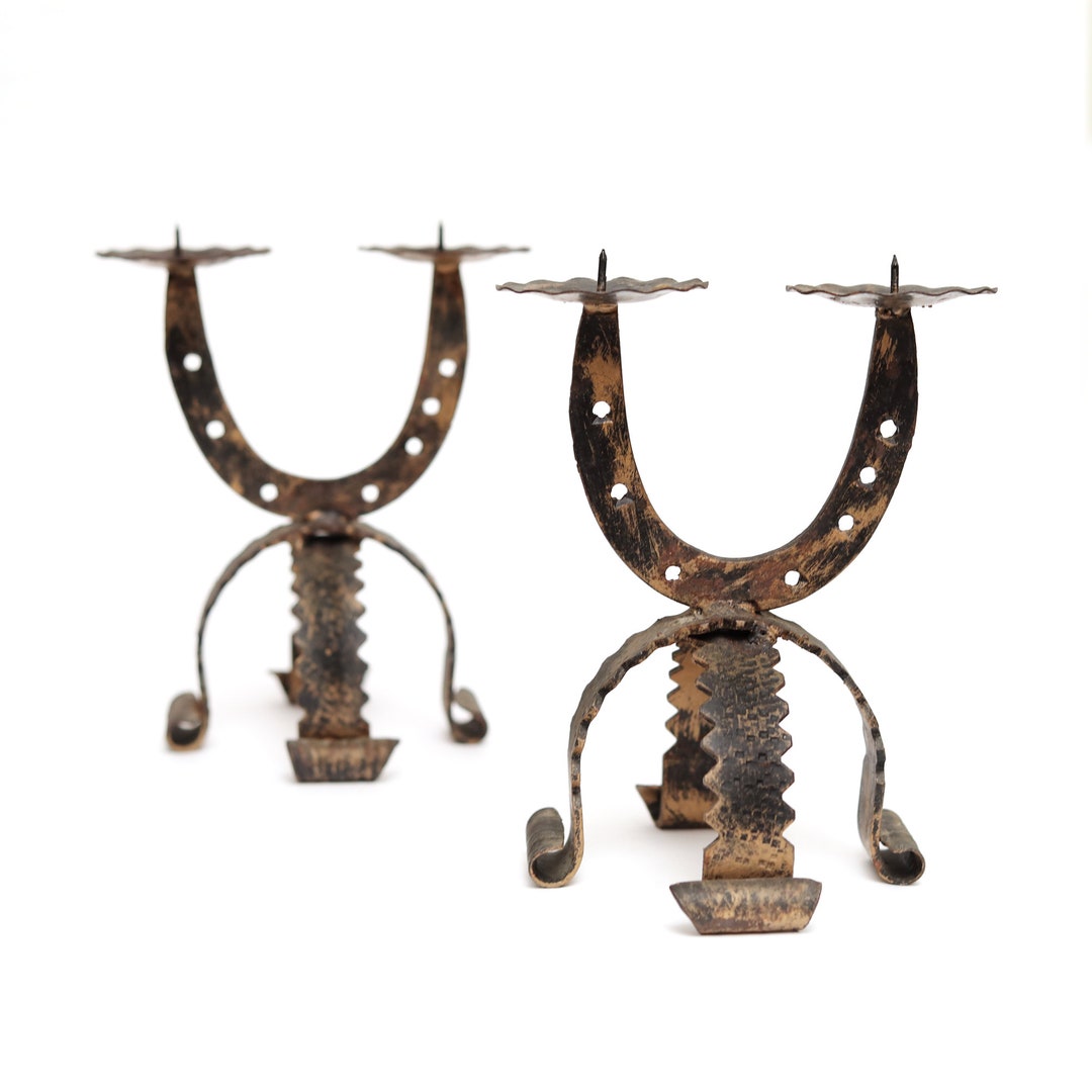 Midcentury Lobeco Spanish Wrought Iron Candle Holder 1970's Vintage ...