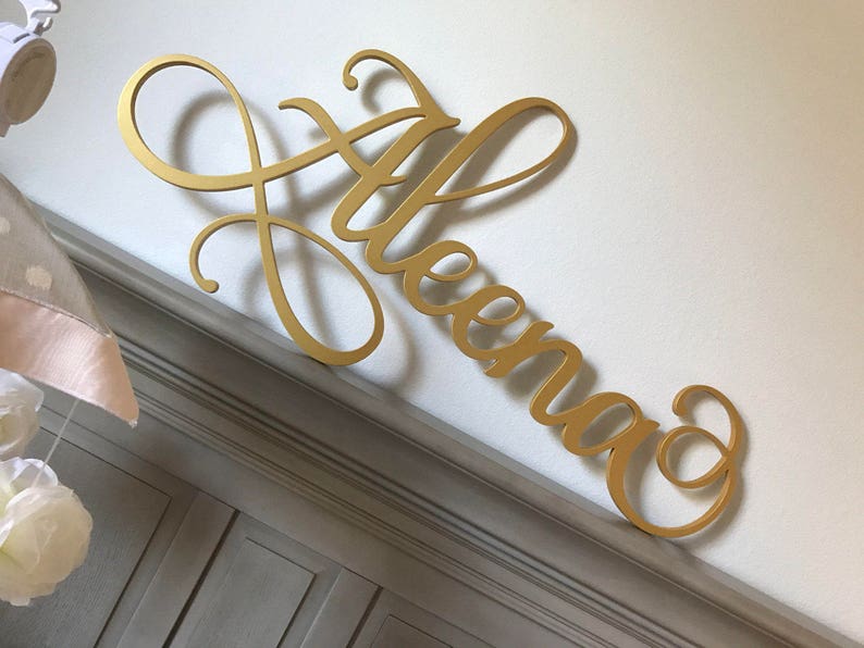 Large Wooden Name Sign Cutout Unpainted Name Script Name - Etsy