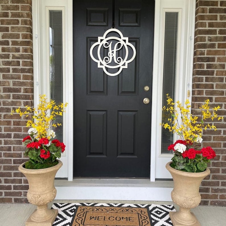 Monogram Door Hanger Monogram Door Wreath Initial Door - Etsy