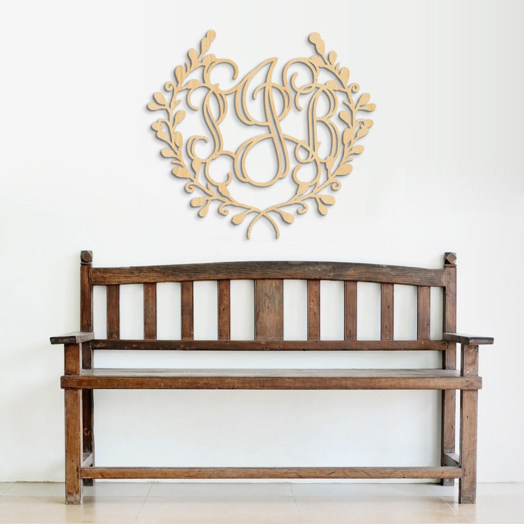Front Door Monogram Sign Large Letters - Unpainted Wood Monogram - Wall ...