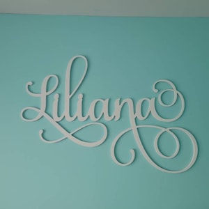 Custom Wooden Name Sign Cutout - Liliana Name Cutout Script Wall ...