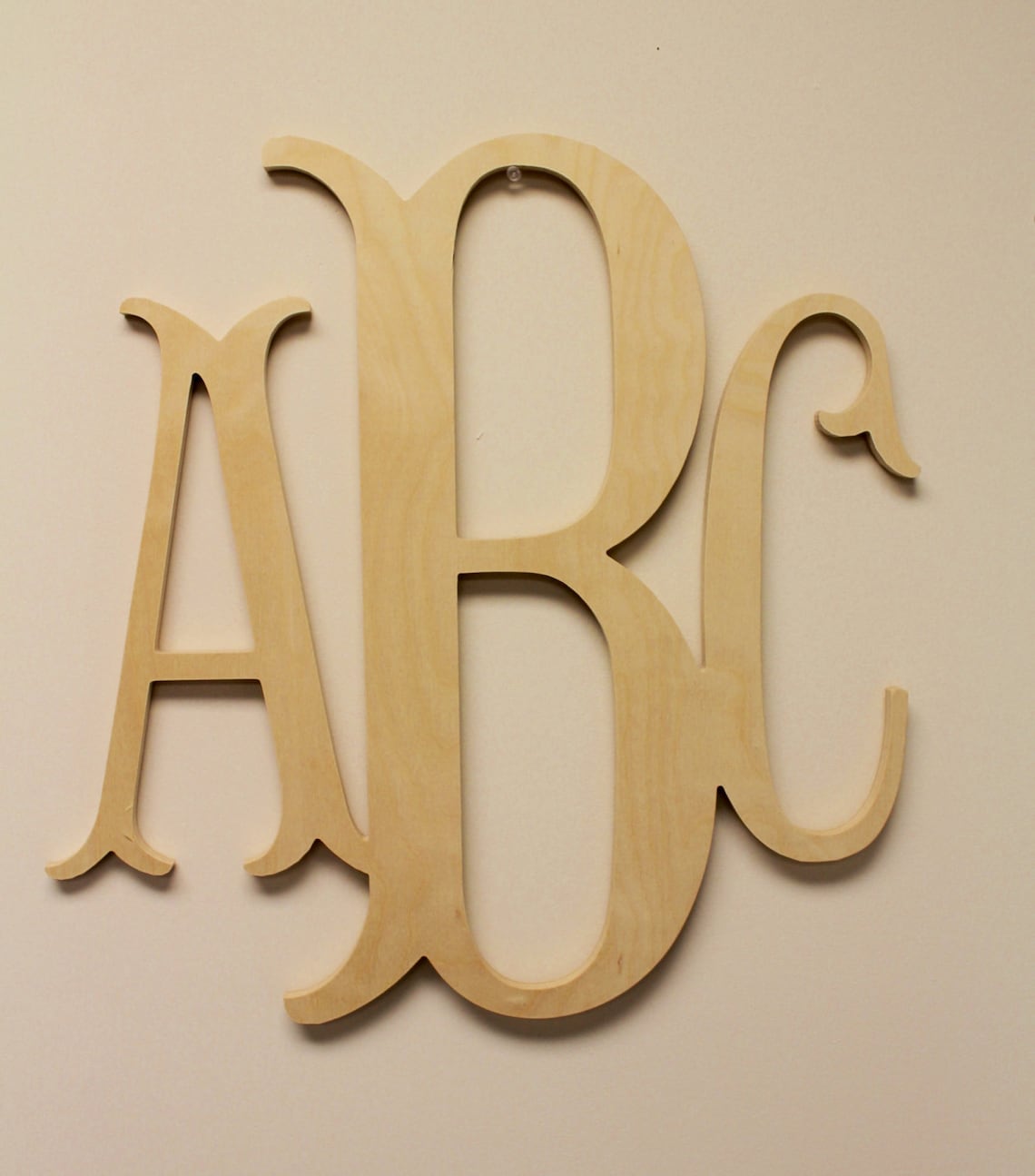 Wooden Monogram Unpainted Wood Monogram Wood Letters - Etsy