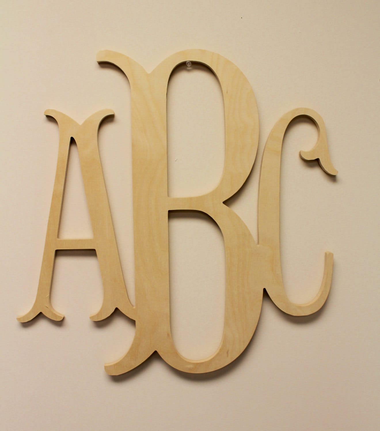Wooden Monogram Unpainted Wood Monogram Wood Letters - Etsy