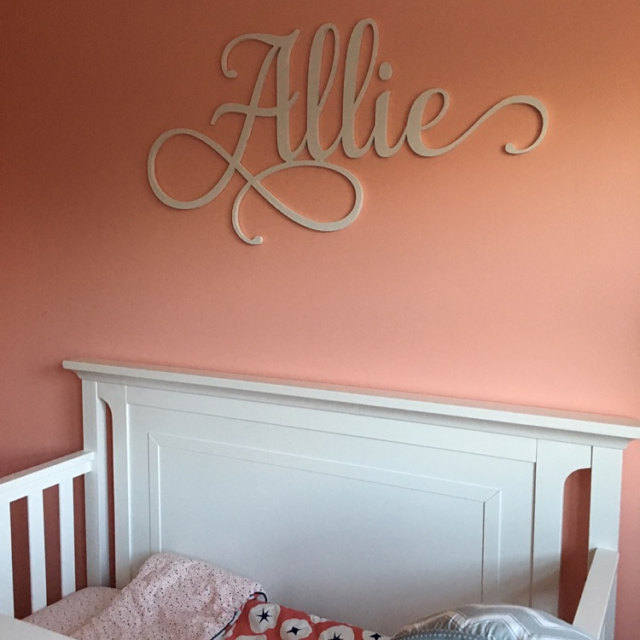 Large Wooden Name Sign - Unpainted Name - Script Name - Wall Hanging ...