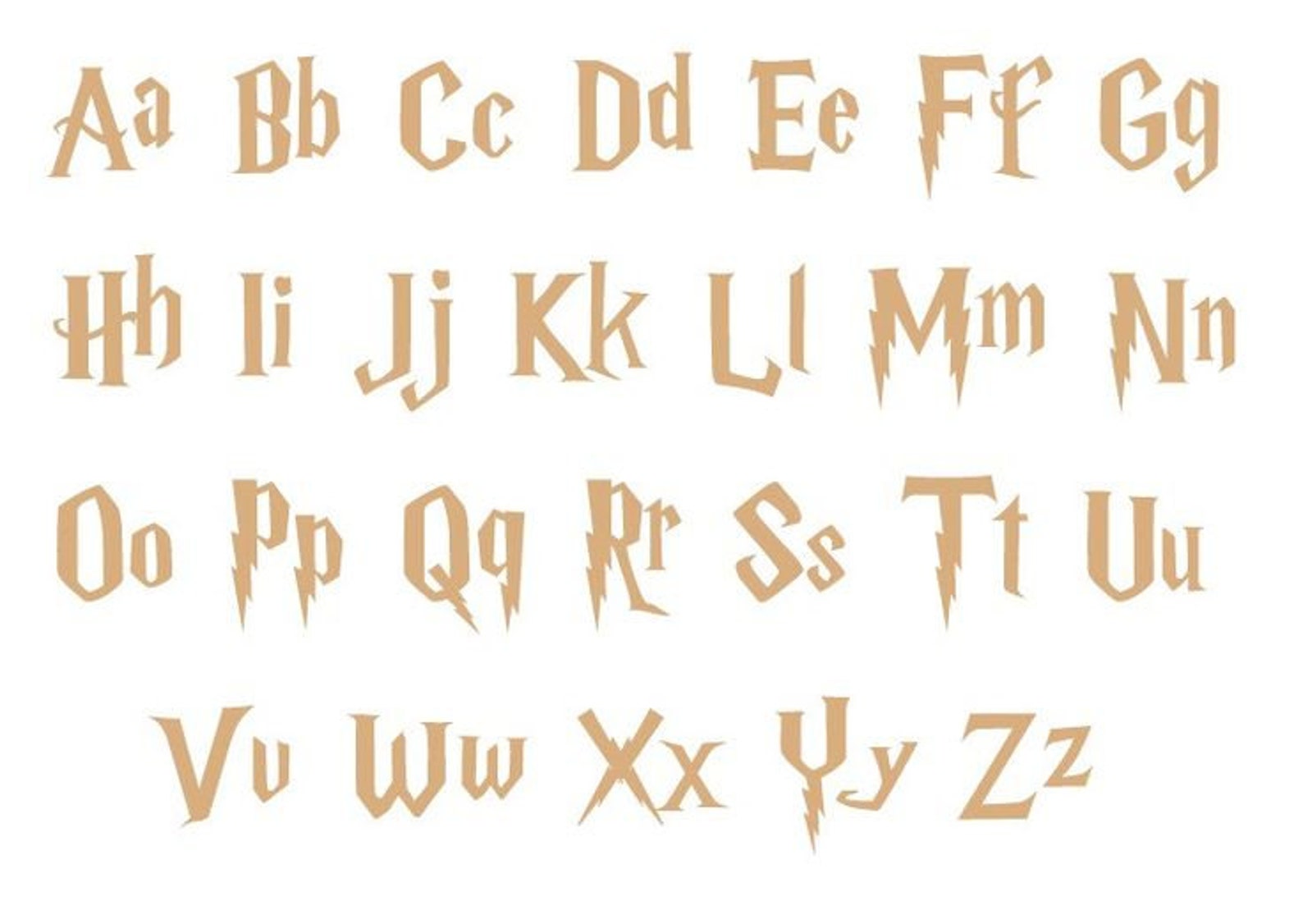 Wood Wizard Name Letters Painted Letters, Lightning Wall Letters ...