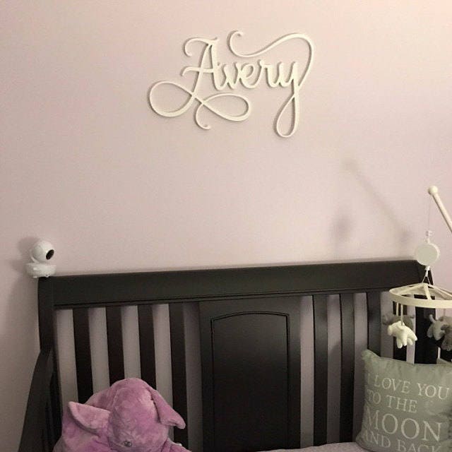 Large Wooden Name Sign - Unpainted Name - Script Name - Wall Hanging ...