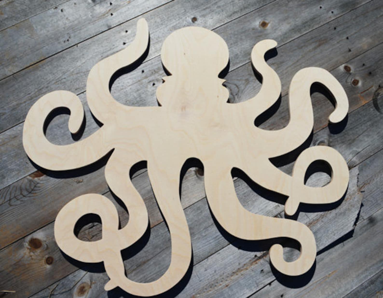 Small Wooden Octopus Art Nautical Decor Beach Wall Art - Etsy